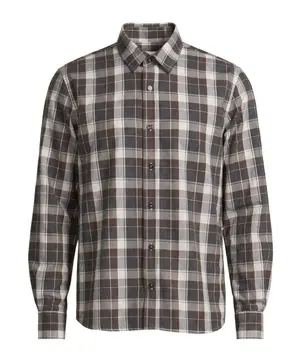 Peserico Long-sleeved Plaid Shirt - Black