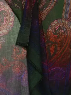 Etro Paisley-print Scarf - Green