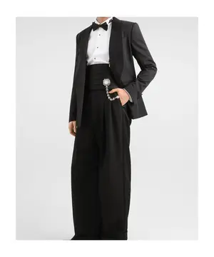 Dolce & Gabbana Double-breasted Tuxedo Jacket In Techno Gabardine