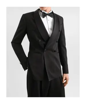 Dolce & Gabbana Double-breasted Tuxedo Jacket In Techno Gabardine
