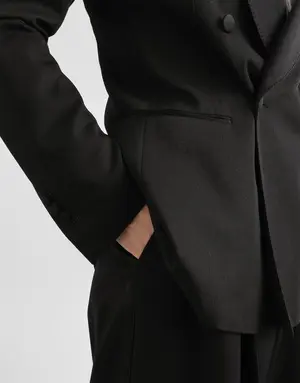 Dolce & Gabbana Double-breasted Tuxedo Jacket In Techno Gabardine