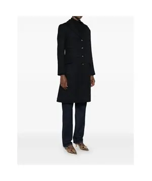 Etro Tweed Notched-lapels Coat - Navy Blue