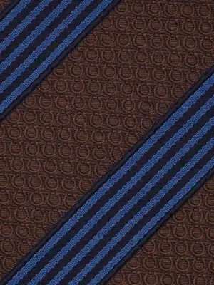 FERRAGAMO Regimental Gancini Silk Jacquard Tie