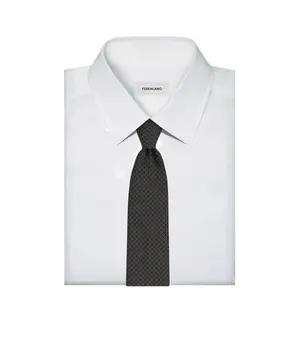 FERRAGAMO Gancini Micro Jacquard Silk Tie