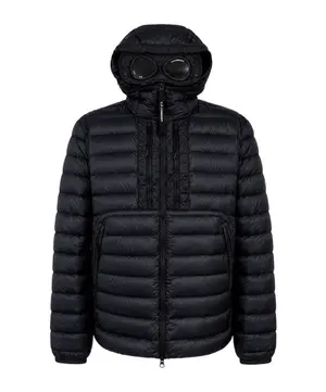 C.P. COMPANY Long-sleeve Hooded Down Jacket - Blue