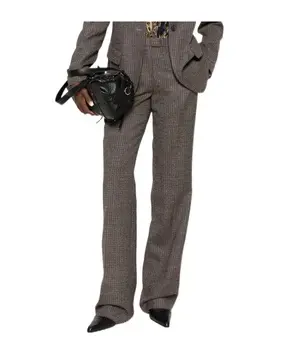 Etro Check Straight-leg Trousers - Black