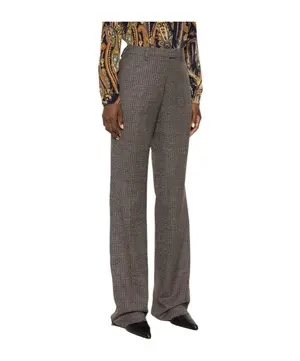 Etro Check Straight-leg Trousers - Black