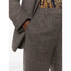 Etro Check Straight-leg Trousers - Black