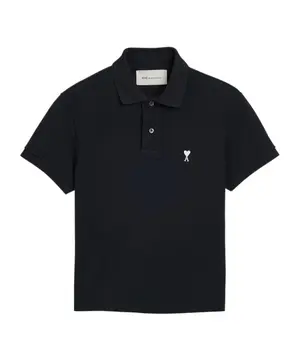 AMI Paris Short-sleeved Polo Shirt - Black