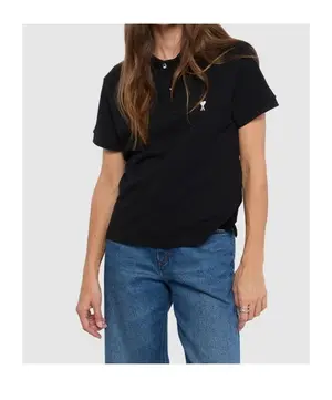 AMI Paris Short-sleeved Polo Shirt - Black