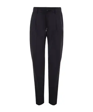 Peserico Drawstring Casual Trousers - Black