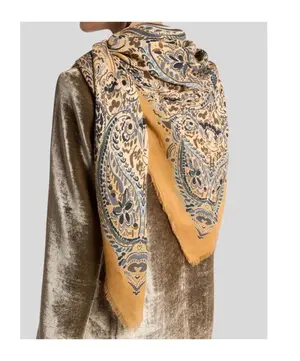 Etro Paisley Square Scarf - Light Brown