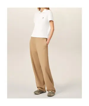 AMI Paris White Cotton Polo With De Coeur