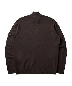 Stone Island Logo-patch Zip-up Wool Sweater