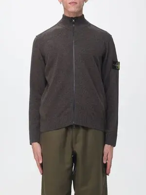 Stone Island Logo-patch Zip-up Wool Sweater