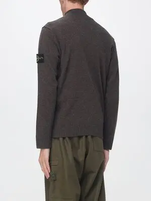 Stone Island Logo-patch Zip-up Wool Sweater