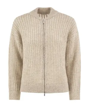 PESERICO Peserico Zip Waffle Knit Cardigan