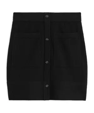 TOTEME Buttoned Cashmere Skirt - Black