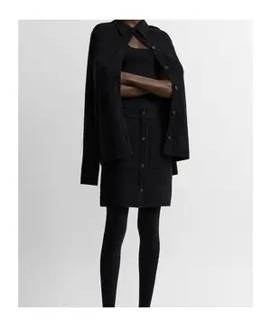 TOTEME Buttoned Cashmere Skirt - Black