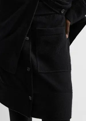 TOTEME Buttoned Cashmere Skirt - Black