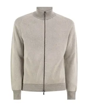 Peserico Long-sleeve Ribbed Casual Jacket - Nude
