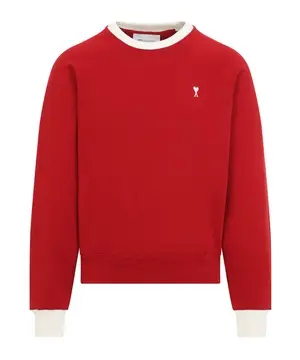 AMI Paris Logo Embroidered Crewneck Sweatshirt