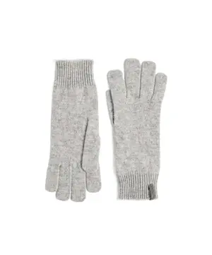 Brunello Cucinelli Cashmere Knit Gloves With Monili - Pebble