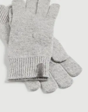 Brunello Cucinelli Cashmere Knit Gloves With Monili