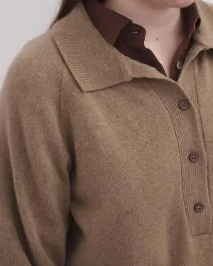 BASERANGE Long-sleeved Knit Polo Shirt