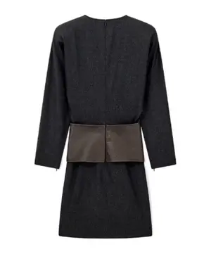 Emporio Armani Belted Long-sleeve Midi Dress