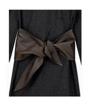 Emporio Armani Belted Long-sleeve Midi Dress
