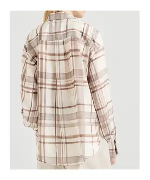 Brunello Cucinelli Silk Pongée Shirt In Macrocheck Print