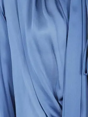 Balmain Pussy-bow Draped Silk Blouse