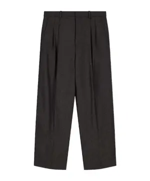 Emporio Armani Pleated Wide-leg Trousers - Brown