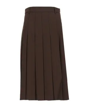 DUNST Pleated Midi Skirt - Black