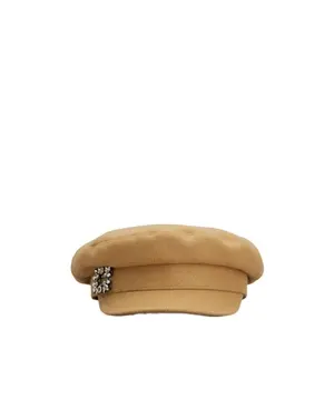ROGER VIVIER Broche Vivier Sailor Cap In Felt - Camel