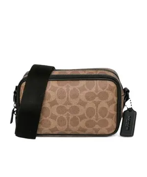 COACH Colton Crossbody Bag 19 In Signature Canvas - Tan/black
