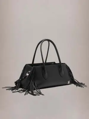 Amiri Fringe Honey 40 Shoulder Bag - Black