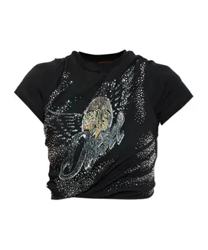 DIESEL® T-wincy Cropped Top - Black