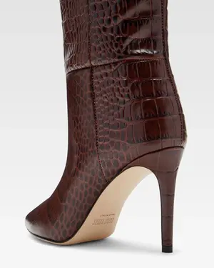 Paris Texas Stiletto 85 Embossed Knee-high Boots - Chocolate-colored
