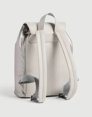 Brunello Cucinelli Lamé Calfskin And Grained Leather Backpack