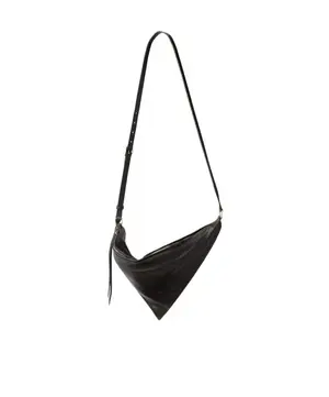 LEMAIRE Pocket Scarf Bag In Shiny Nappa Lambskin - Dark Chocolate