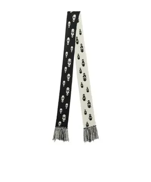 Alexander McQueen Skull Knit Fringed Scarf