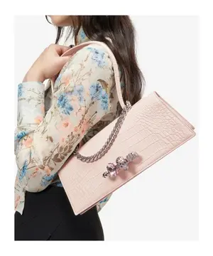 Alexander McQueen Jewelled Embossed Shoulder Bag