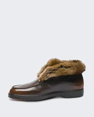 Santoni Fleece Ankle Boots