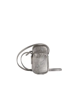 Brunello Cucinelli Lamé Calfskin Phone Case - Silver