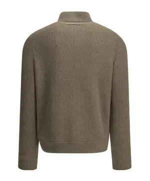Zegna Long-sleeve Casual Jacket With A Stand-up Collar