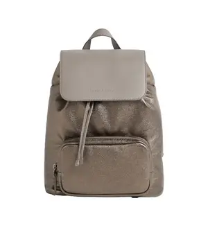 Brunello Cucinelli Lamé Calfskin And Grained Leather Backpack