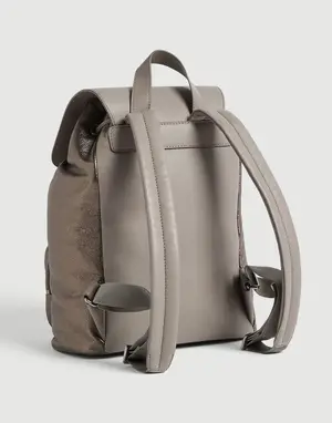 Brunello Cucinelli Lamé Calfskin And Grained Leather Backpack