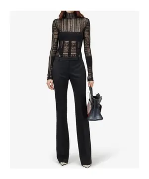 Alexander McQueen Viscose Knit Lace Top